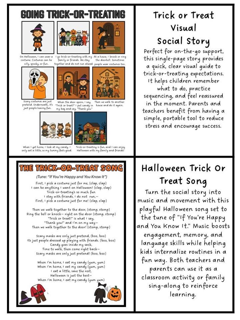 Halloween Bundle: Social Stories, Animated Trick or Treat Video, & Song ...