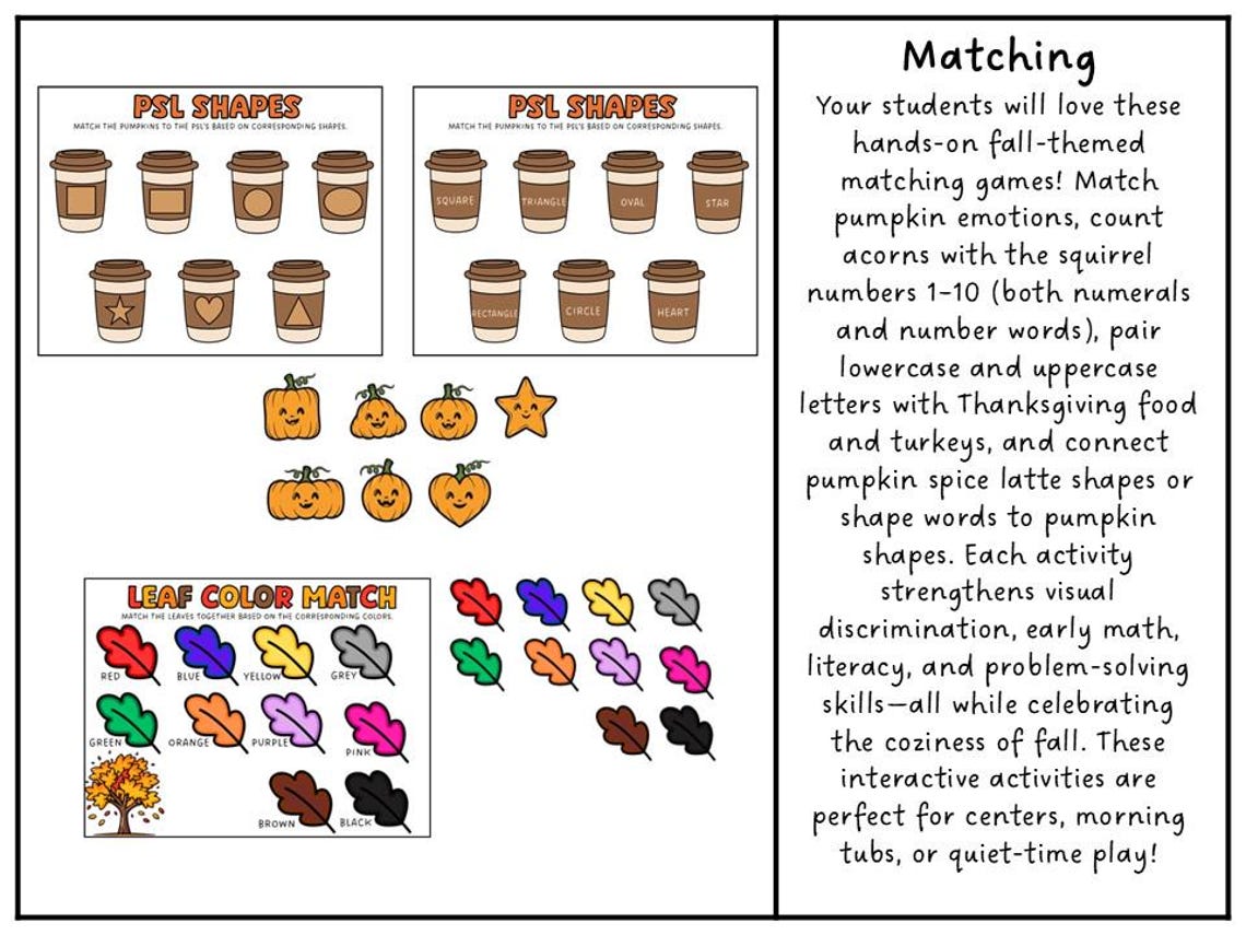 Fall Busy Book for Preschool/kindergarten | Tracing, Matching + Turkey ...