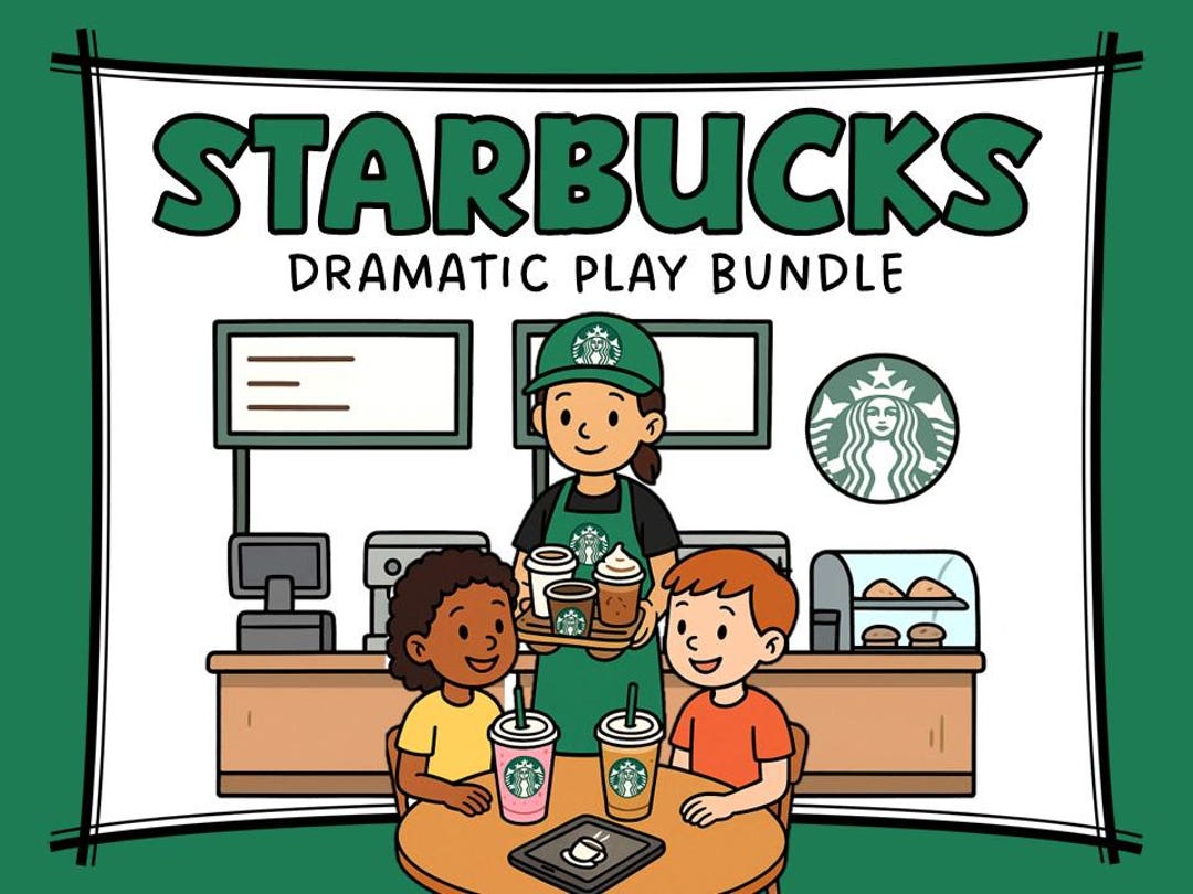 Starbucks Dramatic Play Bundle: Preschool Coffee Shop Role Play - Etsy
