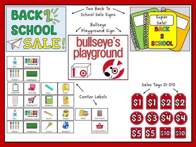 Target Back to School Dramatic Play Set: Printable Classroom Activity ...