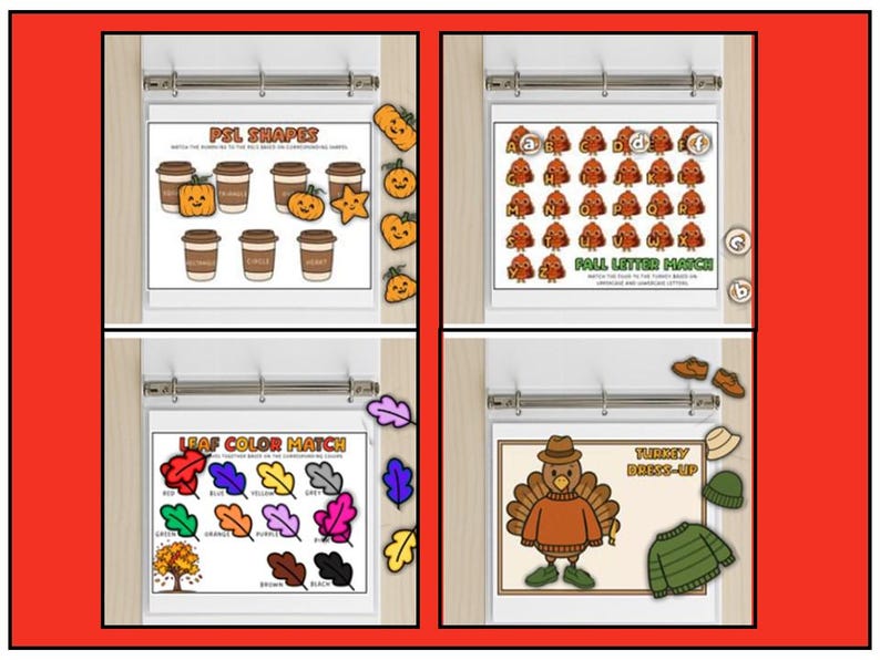Fall Busy Book for Preschool/kindergarten | Tracing, Matching + Turkey ...