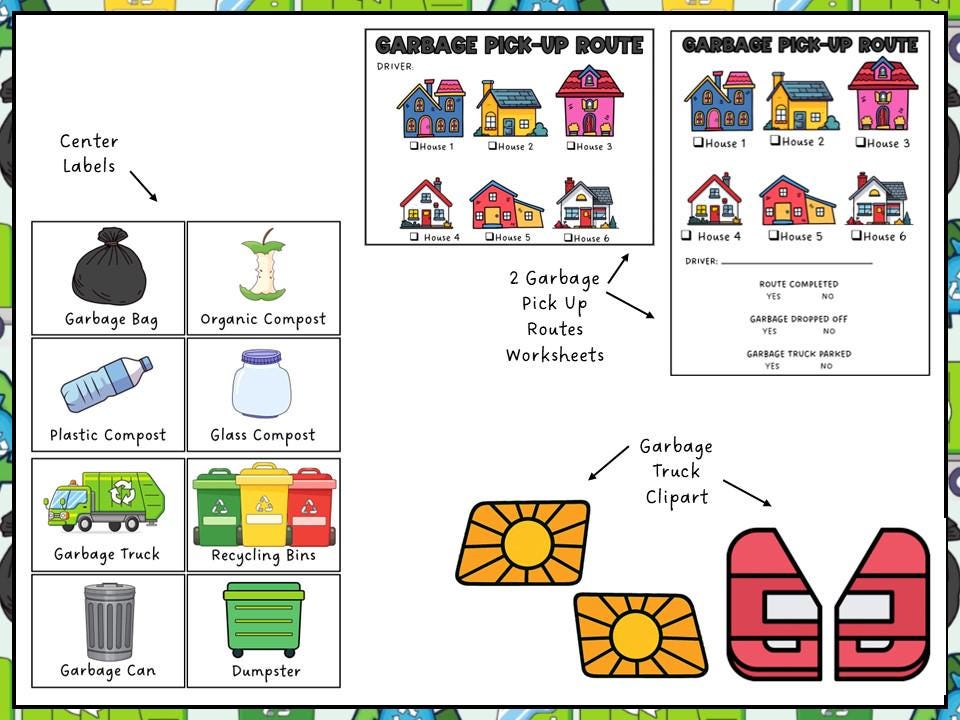 Recycling Center and Garbage Truck Dramatic Play | Preschool & Pre-k ...