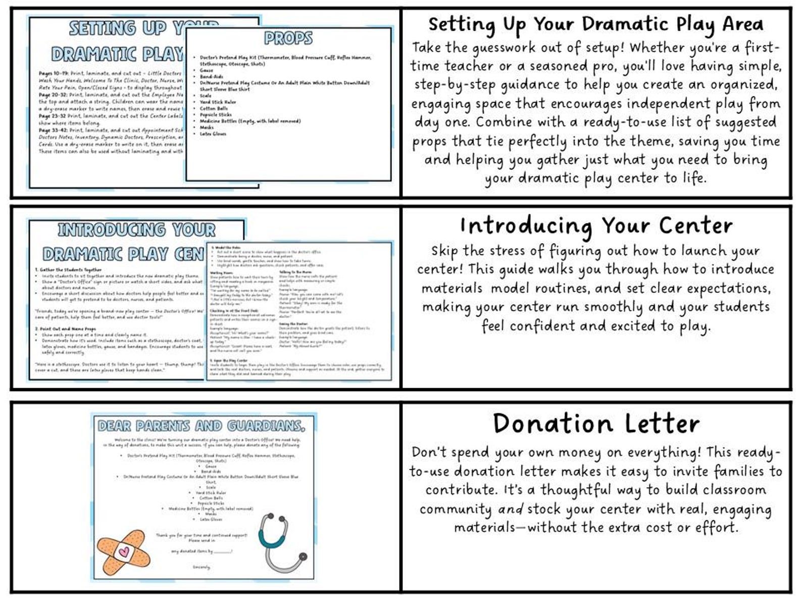 Doctor’s Office Dramatic Play Bundle: Charts, Signs & Printables (ages ...