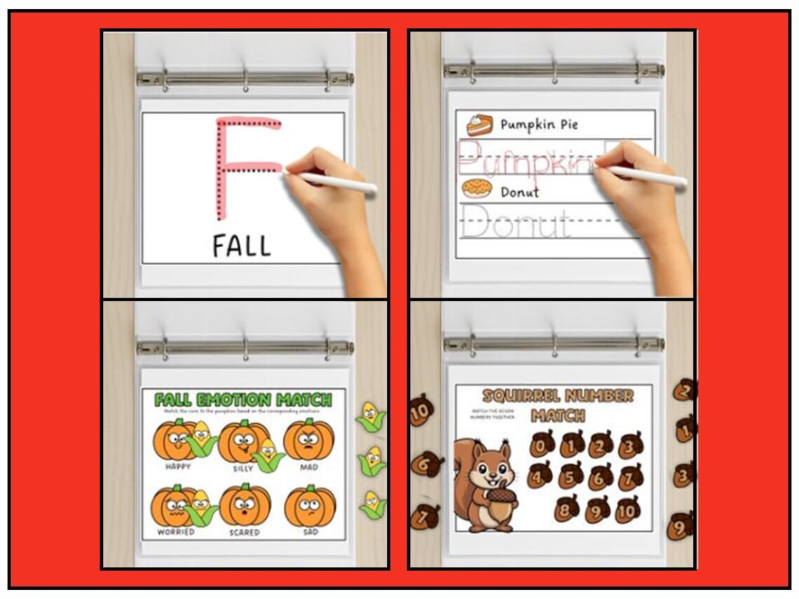 Fall Busy Book for Preschool/kindergarten | Tracing, Matching + Turkey ...