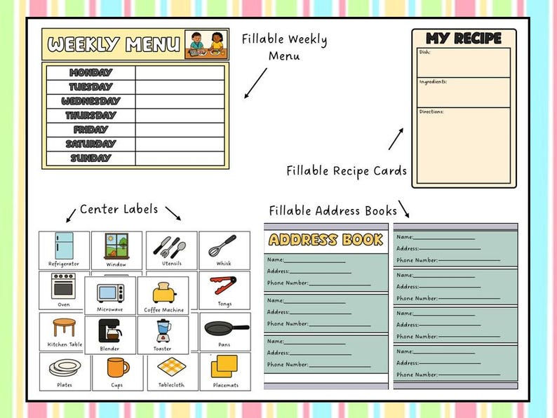 Kitchen Dramatic Play Printable Bundle | Pretend Play Center ...