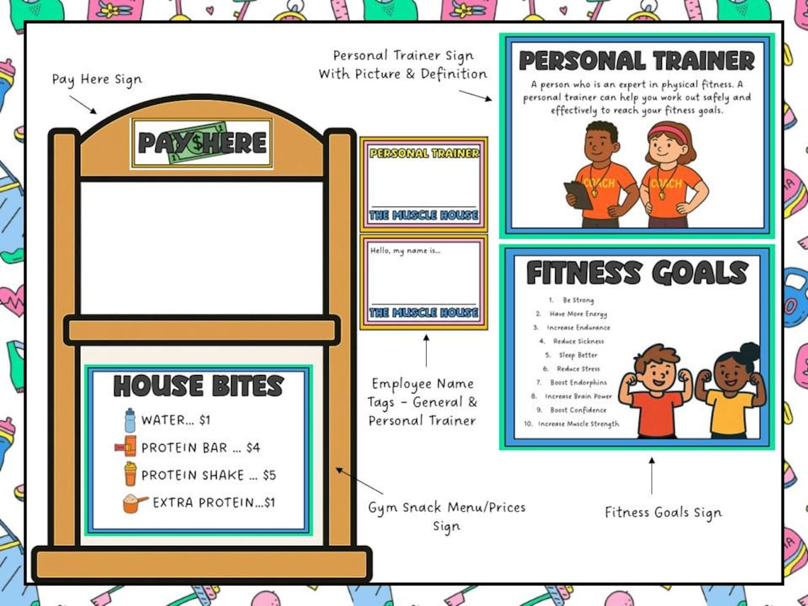 Preschool Gym Dramatic Play Bundle: Pretend PE Center Props - Etsy