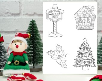 Christmas Gnomes Printable Coloring Page for Kids, Christmas Gnomes ...