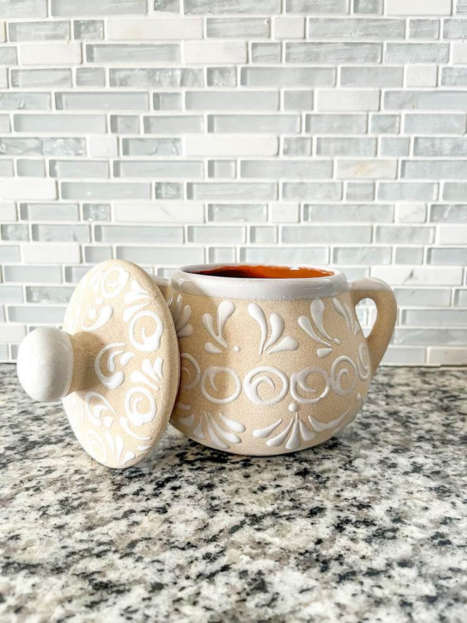Ceramic Sugar Bowl, Handmade in Mexico, Sugar Jar With Lid, Azucarera ...