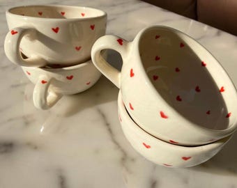 Ceramic Mug With Heart , Coffee Cup , Tea Mug , Gift With Love ...