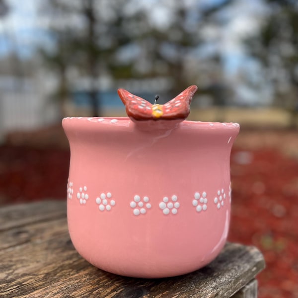 Pink Ceramic Planter - Etsy