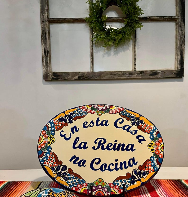 En Esta Casa La Reina No Cocina Wall Sign Mexican Pottery - Etsy