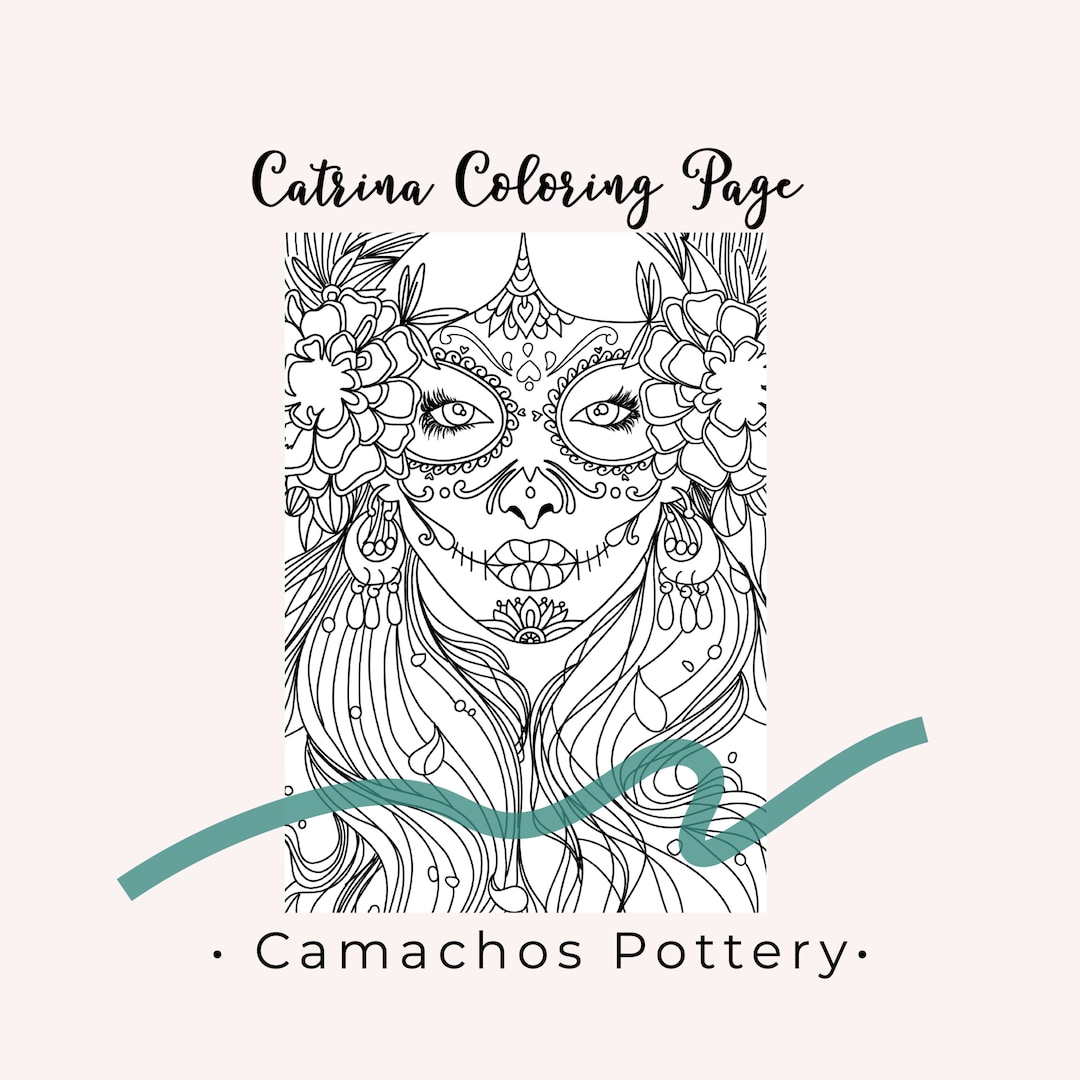 Catrina Coloring Page Talavera Coloring Page Talavera Art - Etsy Ireland