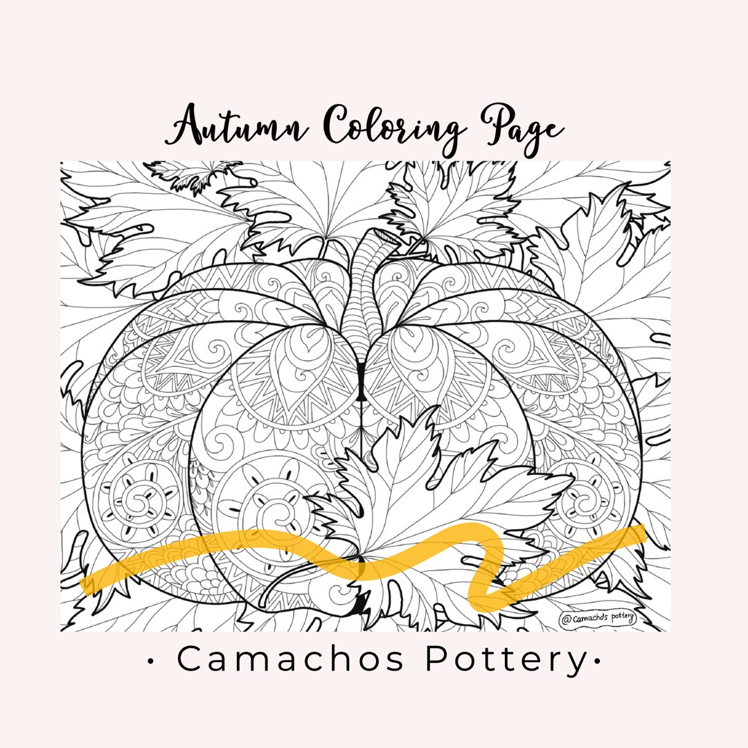 Autumn Coloring Page Fall Coloring Page Mexican Coloring - Etsy España
