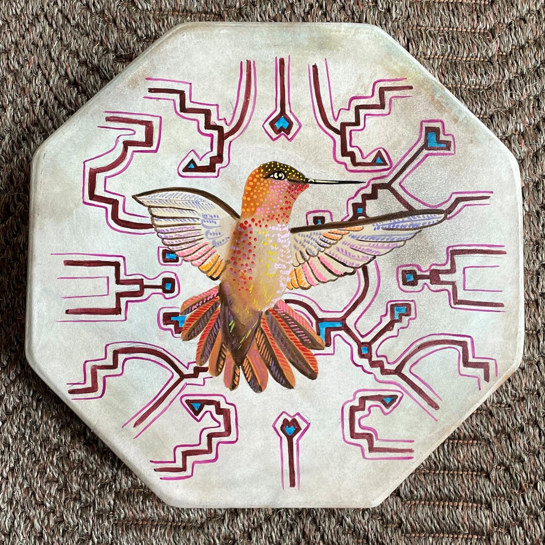 Shaman Drum Hand Made and Hand Painted Hummingbird Made in Sacred ...