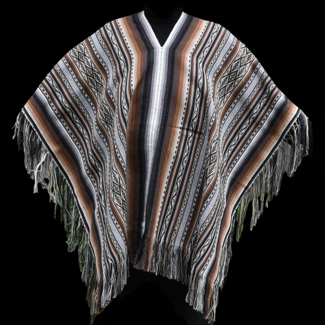 Peruvian Chinchero Shaman Poncho Hand Woven Alpaca Blend Sacred Valley ...