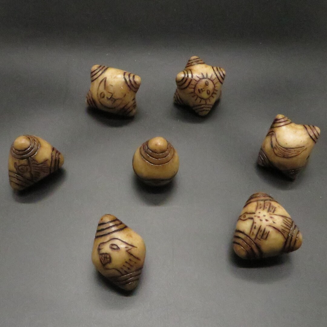 Peruvian Chumpi Khuya Apu Stones Set of 7 Alabaster / Caliza Stone Hand ...