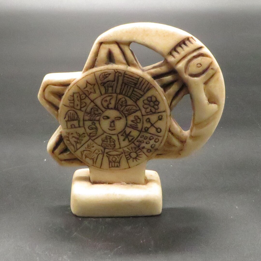 Inca Calendar Sun and Moon Alabaster Caliza Stone Hand Crafted Sacred ...