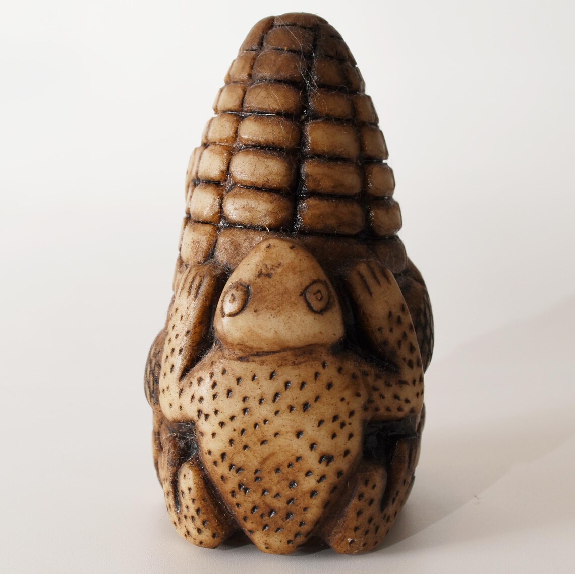 Alabaster Carving Corn Offering With Frog and Snake Caliza Stone Hand ...