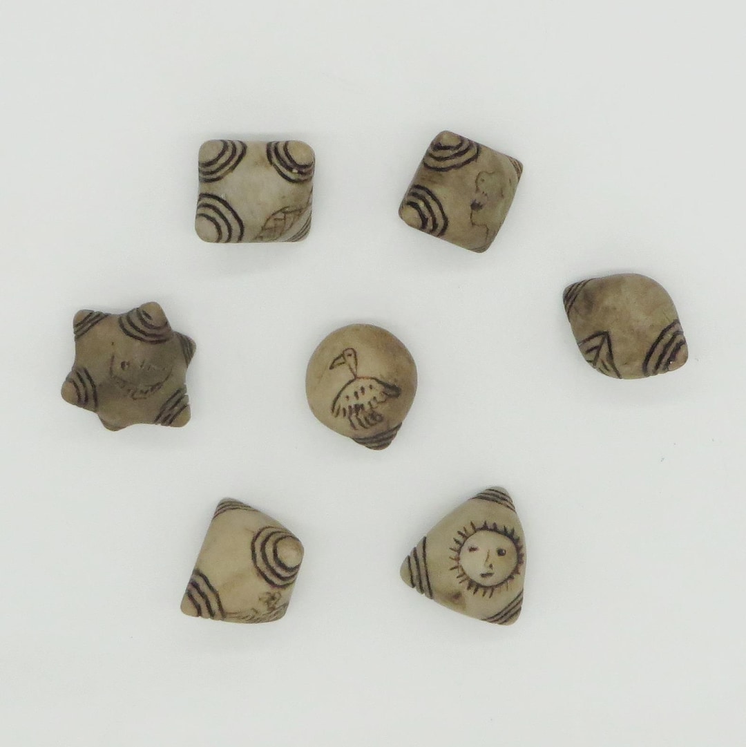 Peruvian Chumpi Khuya Apu Stones Set of 7 Alabaster / Caliza Stone Hand ...
