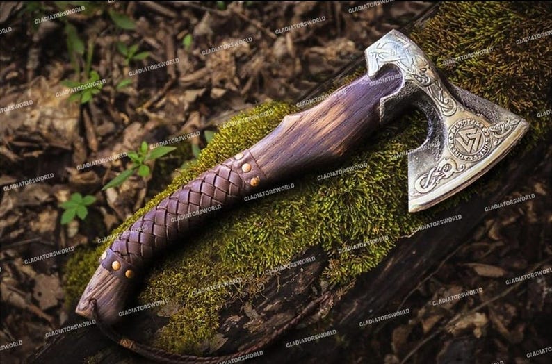 Christmas Gift | Custom Hand-forged Viking Axe – Decorative Norse ...