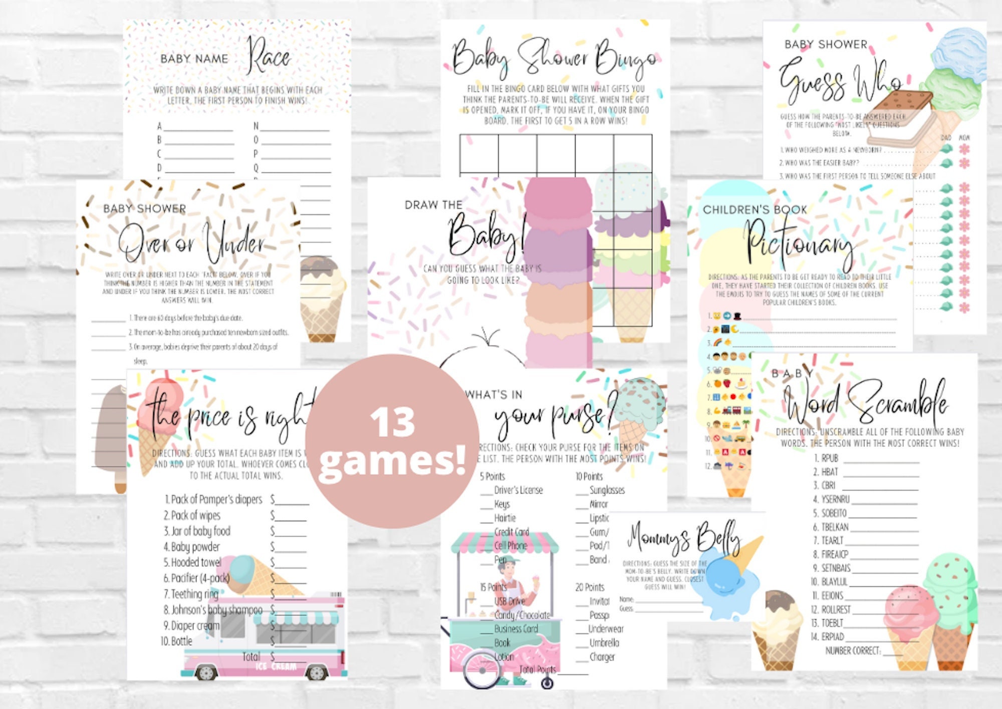 Ice Cream Shower Games, Ice Cream Baby Shower, Ice Cream Social ...