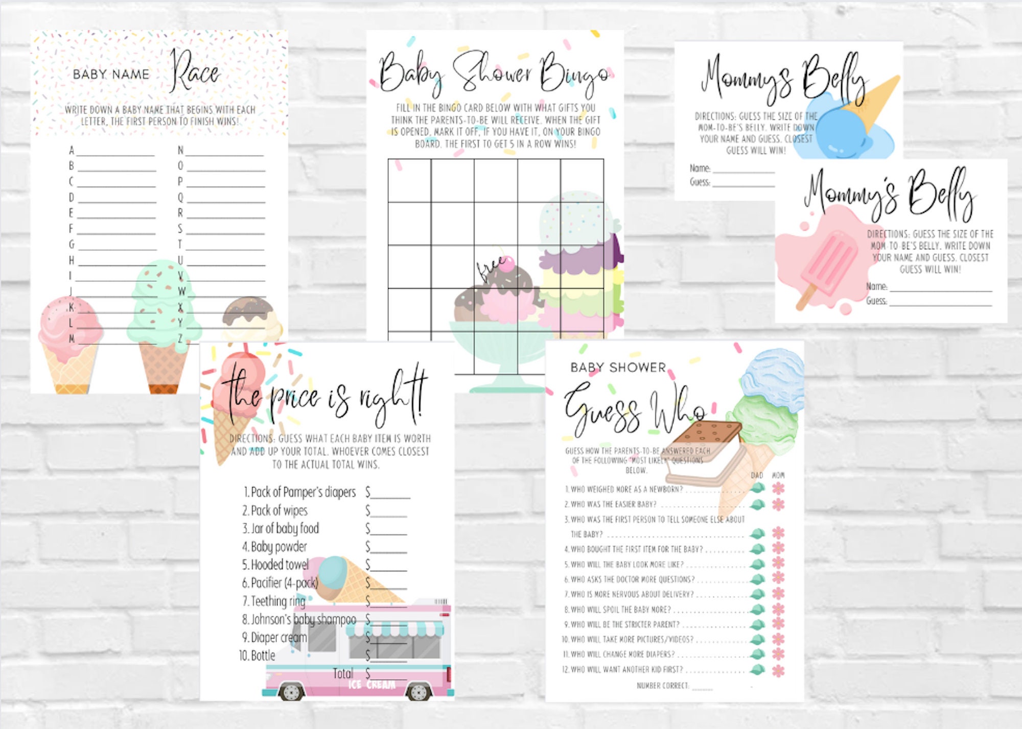 Ice Cream Shower Games, Ice Cream Baby Shower, Ice Cream Social ...