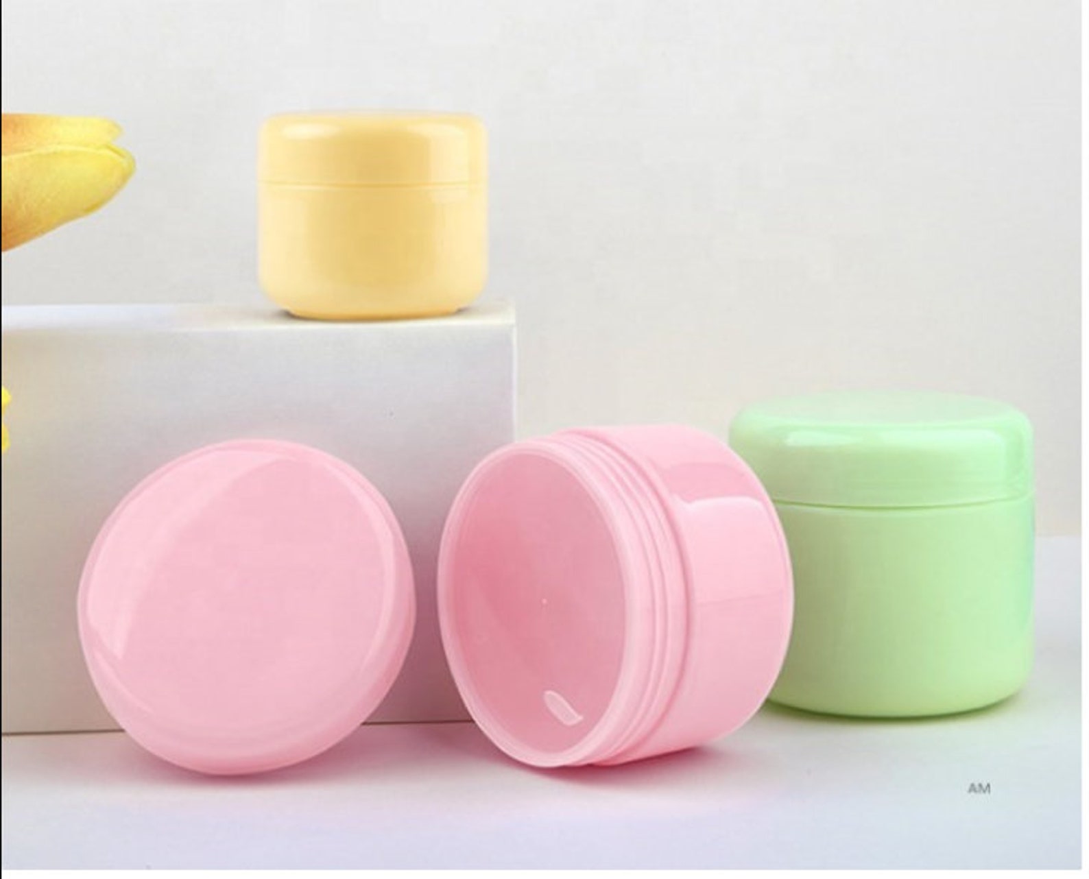 Packaging 50 Pack PINK 50g Round Cosmetic Jar, Lip Scrub, Slime Jar ...