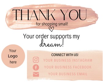 Neutral Thank You Card - Etsy