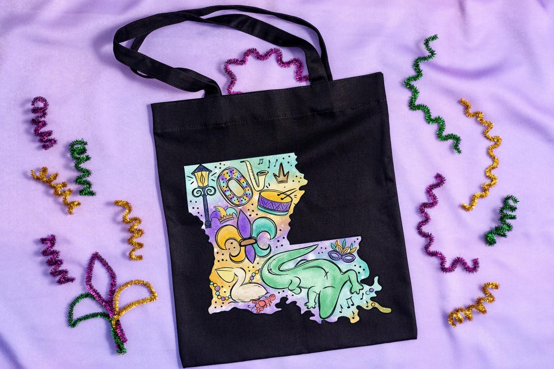 Mardi Gras Tote Bag, Funny Carnival Bag, Holiday Tote Bag, Mardi Gras ...