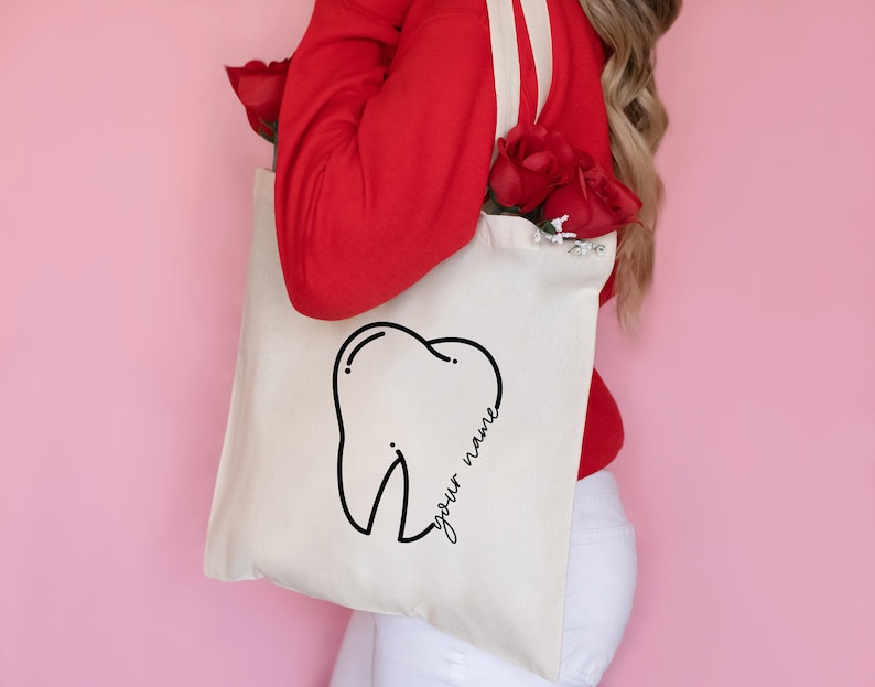 Dentist Custom Tote, Dentist Personalized Tote, Tooth Tote, Cute Tooth ...