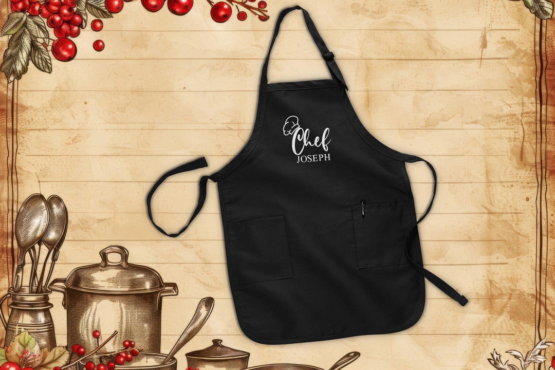 Custom Embroidered Apron, Chef Name Apron, Personalized Chef Apron ...