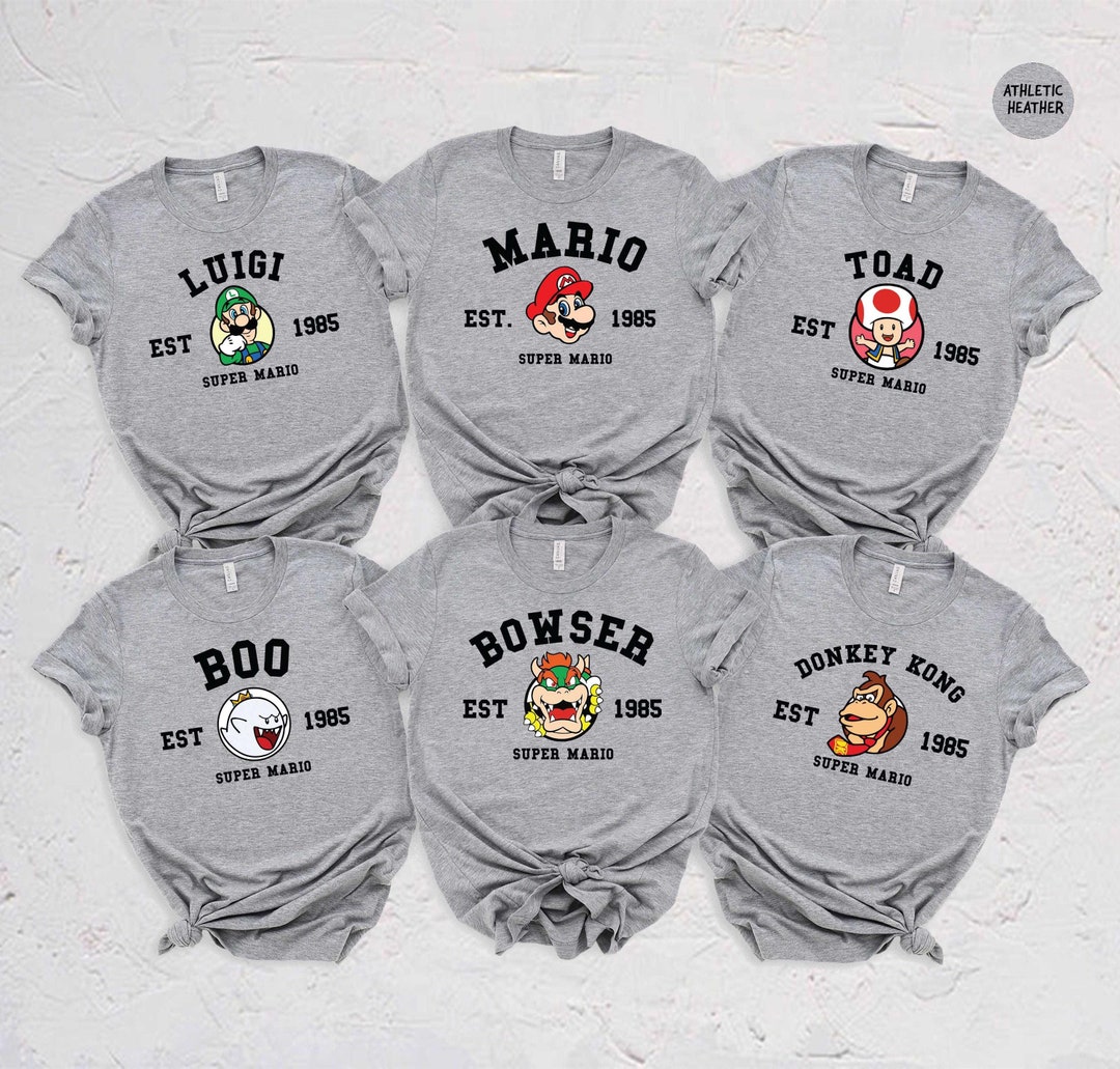 Super Mario Characters T-shirt, Group Shirt, Team Shirt, Gamer Shirt ...