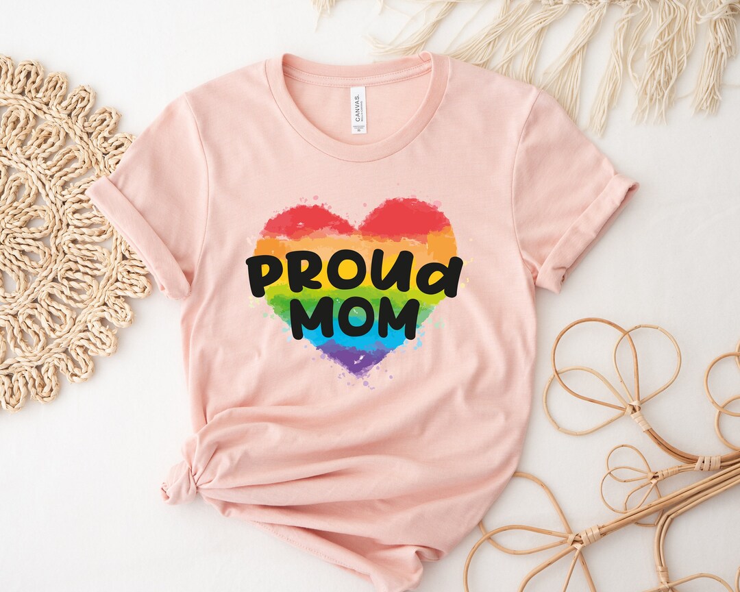 Rainbow LGBTQ Proud Mom Shirt for Mother's Day Gift, LGBTQ Mom Shirt ...