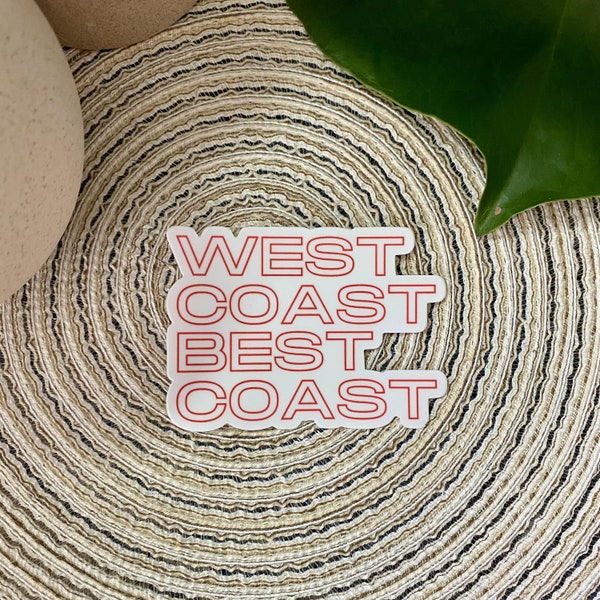 West Coast Best Coast Sticker - Etsy