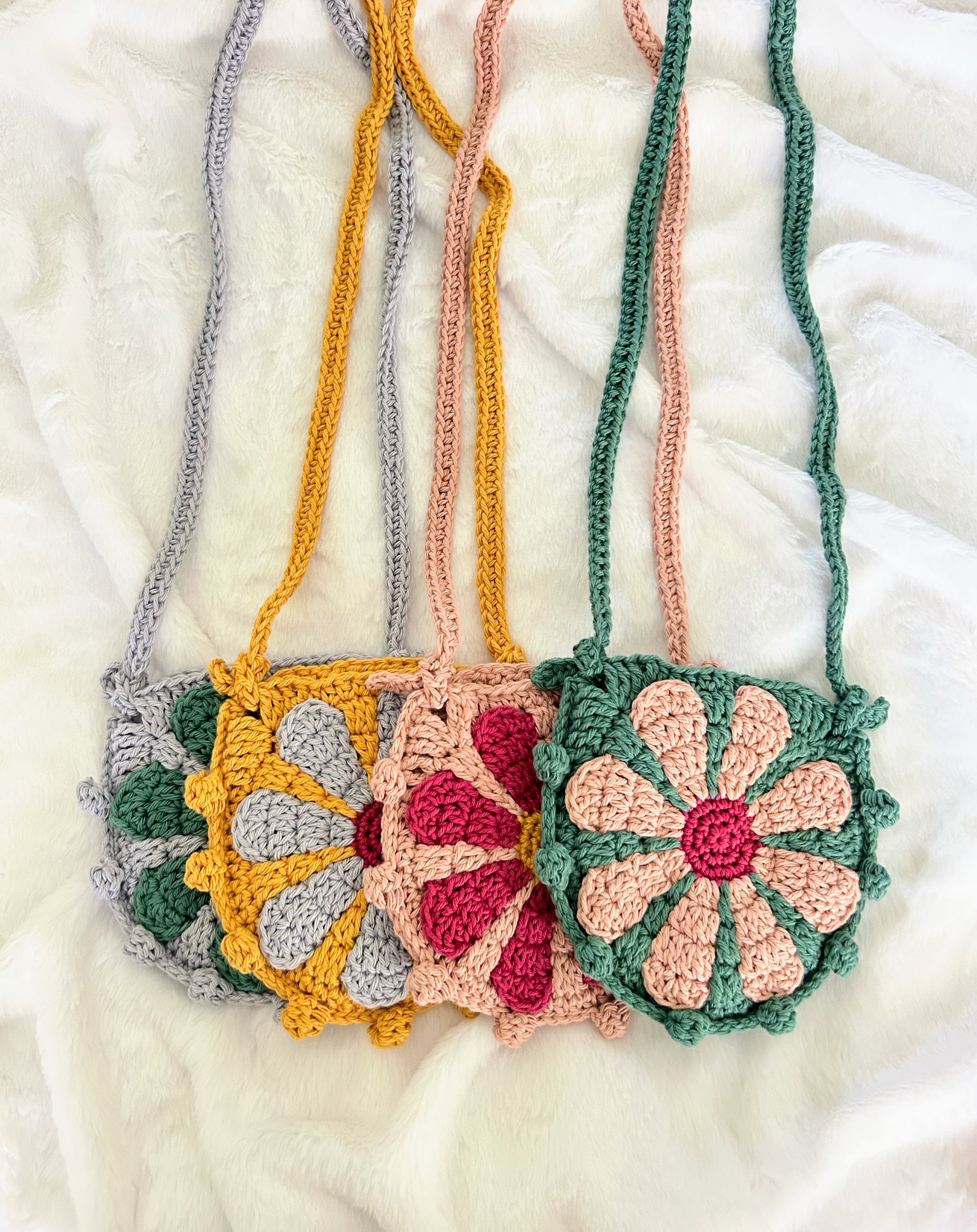 Girl Crochet Bag Cross Body Purse Girl Flower Power Crochet - Etsy