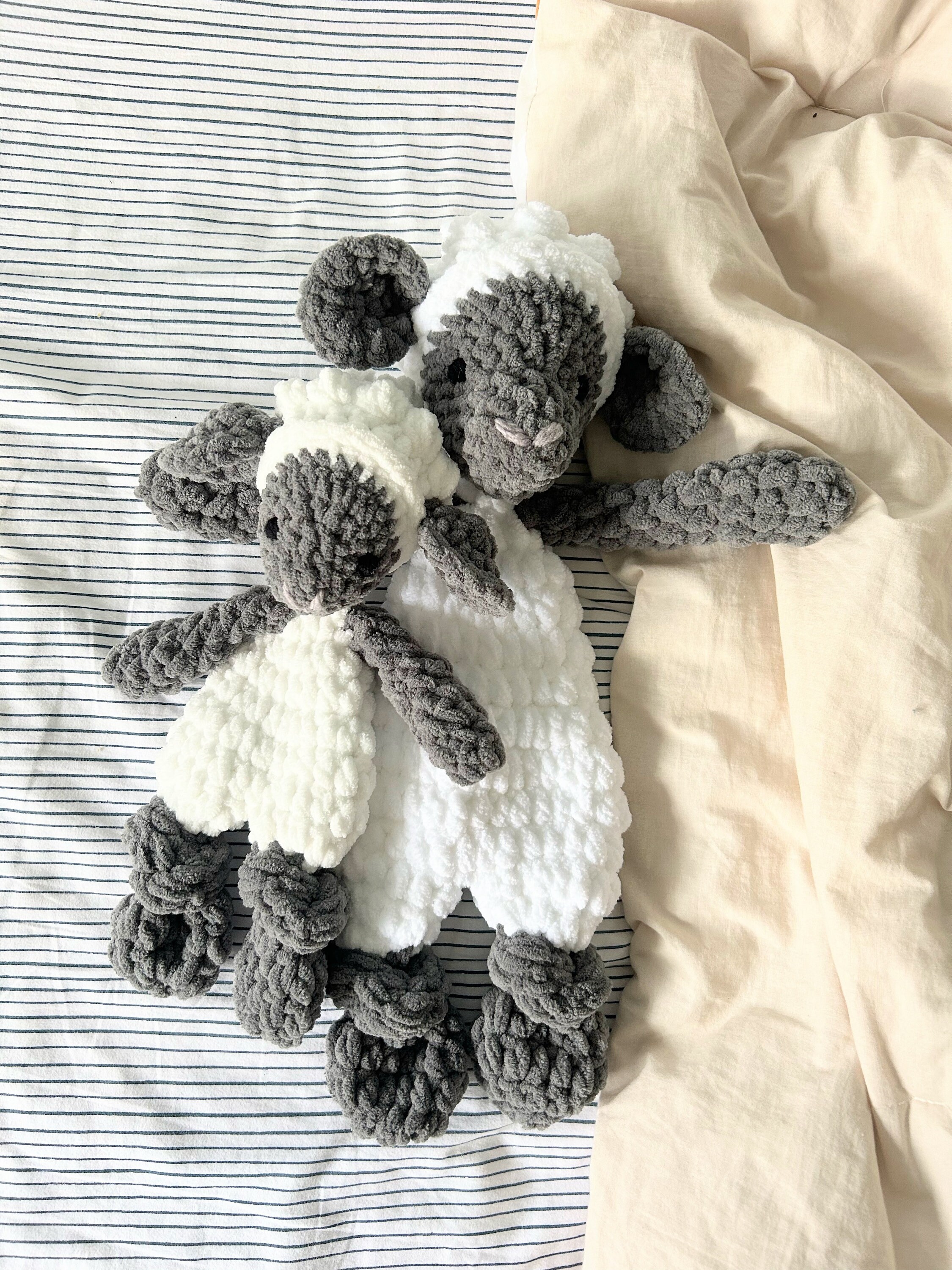 Lamb Snuggler / Knotted Lovey / Lamb Lovey / Baby Shower Gift / Lamb ...