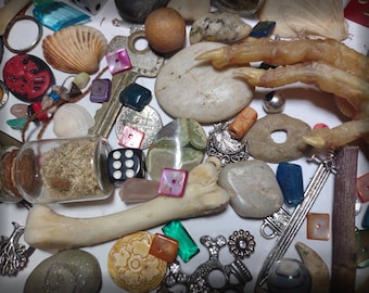 Throwing the Bones Kit Deluxe Set Hoodoo Voodoo 40 W/ Bag Throwing ...