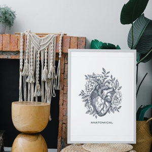 Heart Anatomy Art, Digital Download, Anatomy Poster, Neutral Wall Art ...
