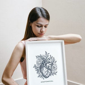 Heart Anatomy Art, Digital Download, Anatomy Poster, Neutral Wall Art ...