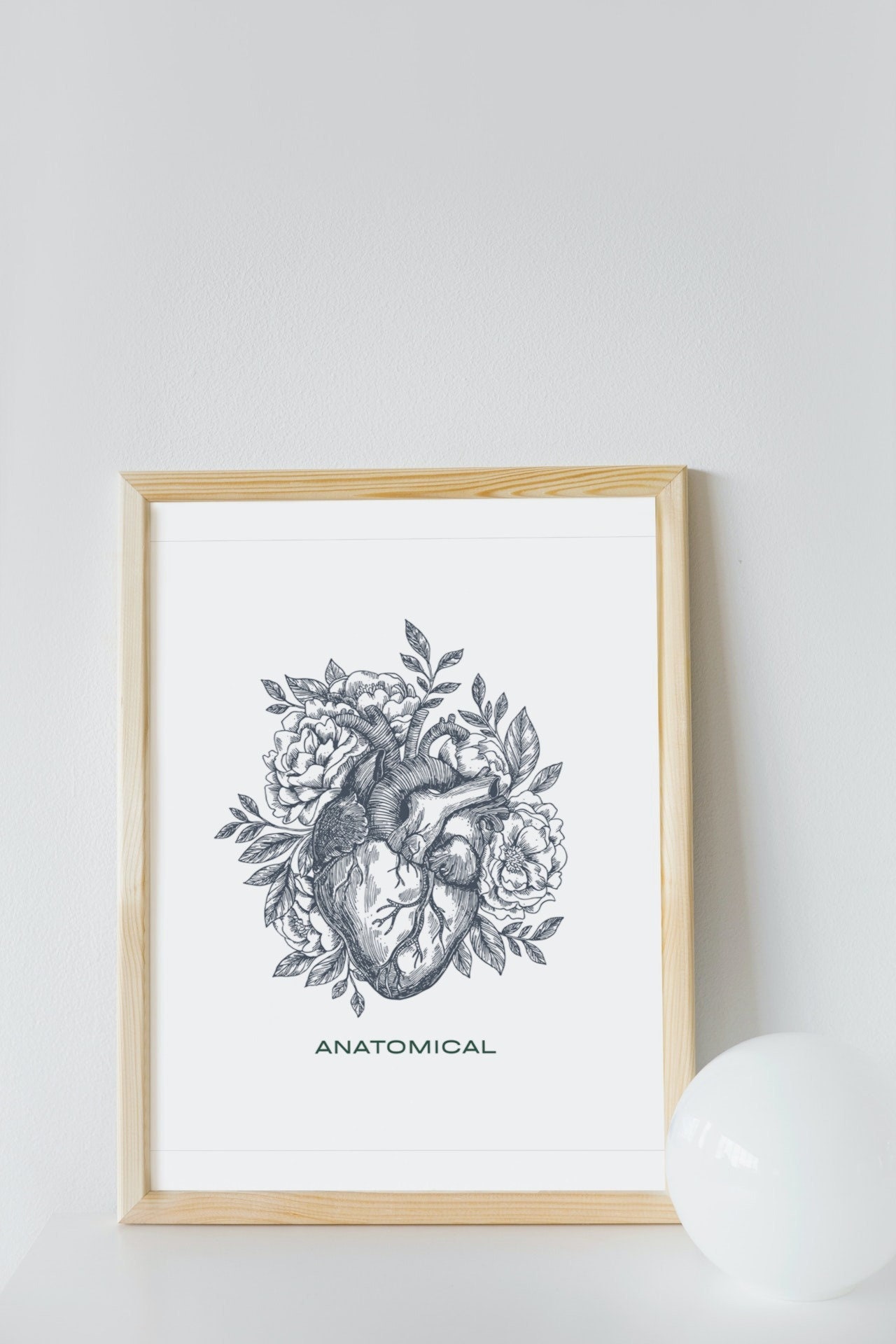 Heart Anatomy Art, Digital Download, Anatomy Poster, Neutral Wall Art ...
