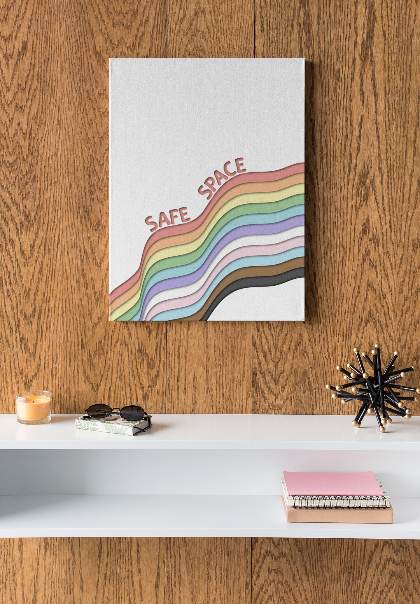 Safe Space Poster Wall Art Subtle Gift for LGBTQ Gay Lesbian Bi ...