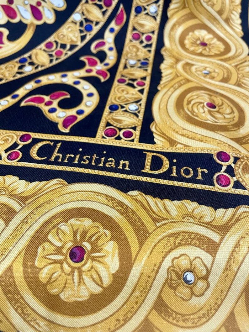 Vintage CHRISTIAN DIOR Silk Scarf - Etsy