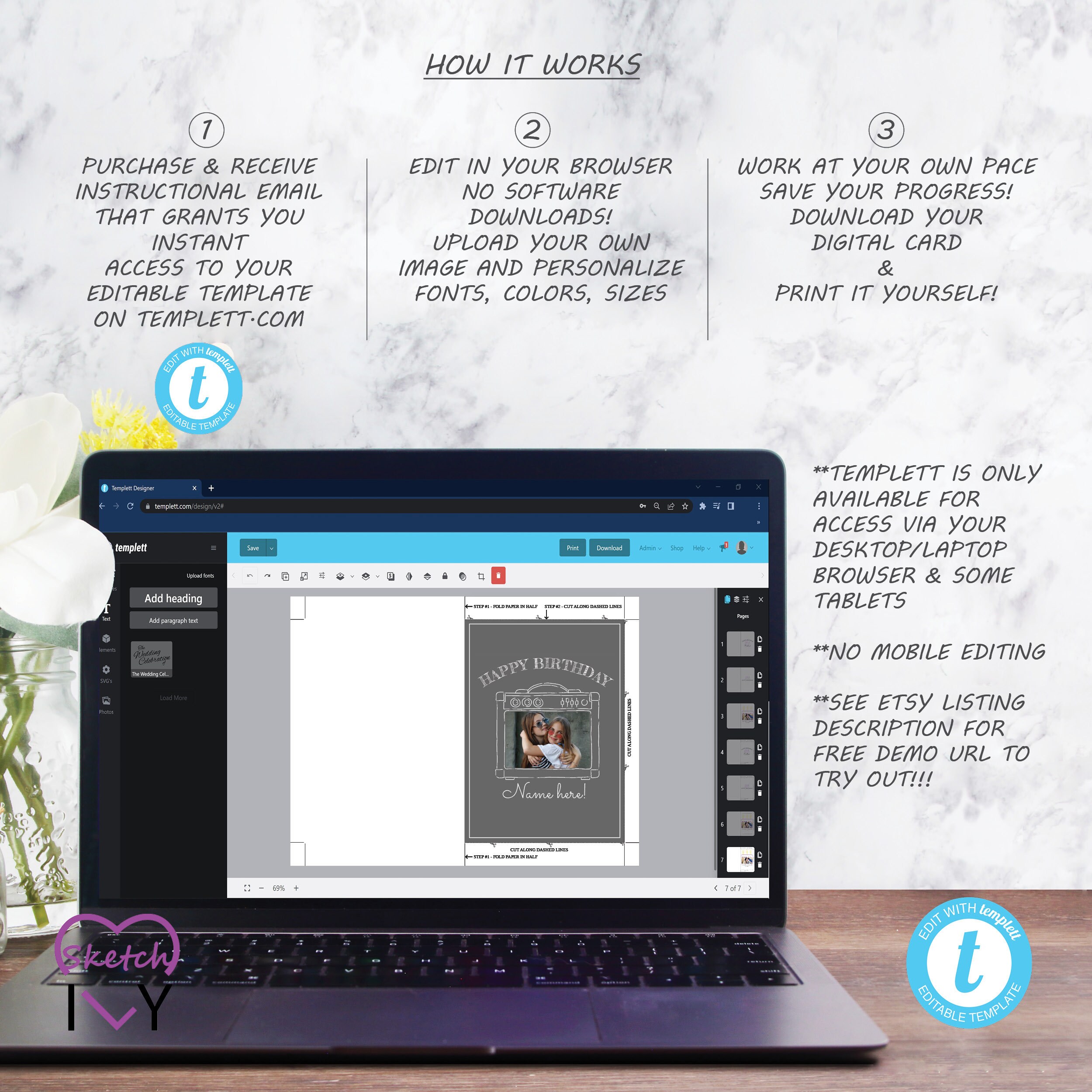 Music Amplifier Customizable Digital Template Greeting Card ...