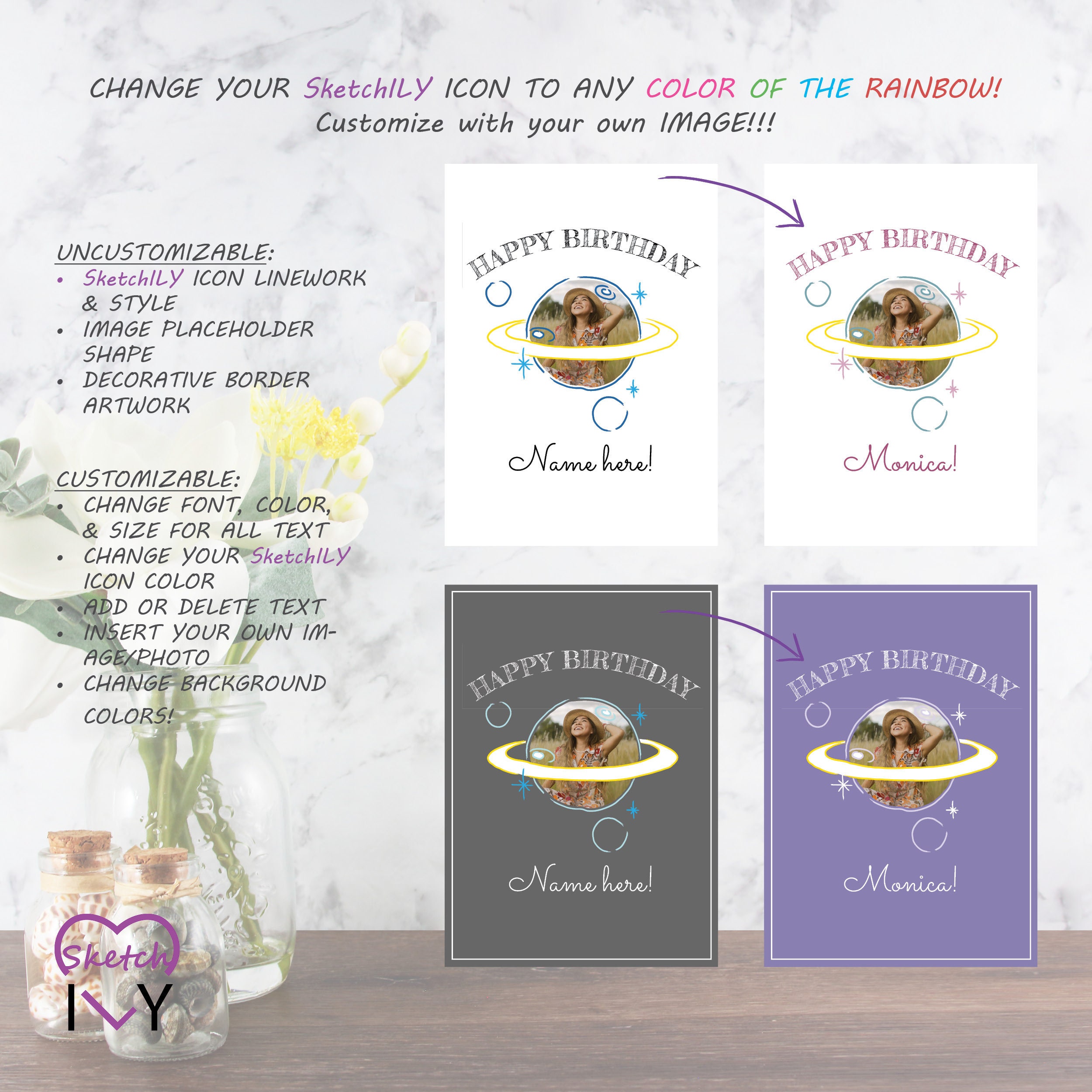 Outer Space Planet - Customizable Digital Card Template - Greeting Card ...