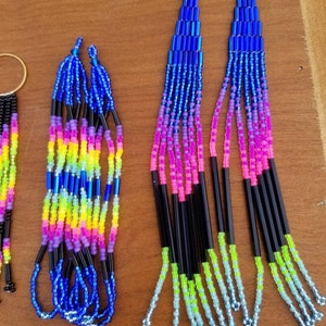 Matte Neon Ombre Native American Beaded Handwoven Jewelry, Indigenous ...