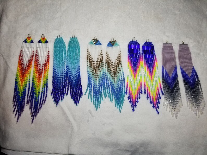 Long Native American Beaded Handwoven Jewelry, Indigenous Beadwork ...