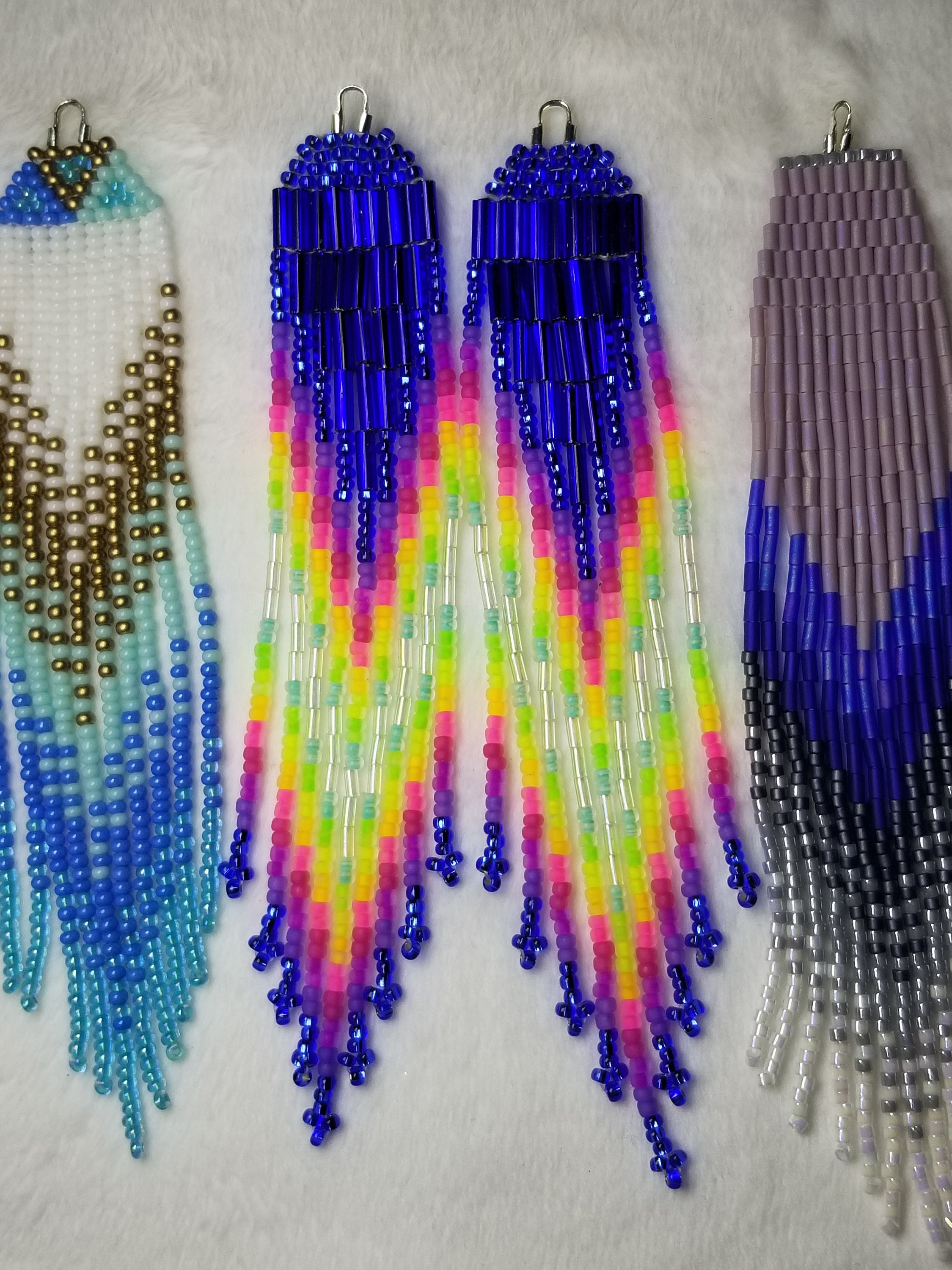 Long Native American Beaded Handwoven Jewelry, Indigenous Beadwork ...