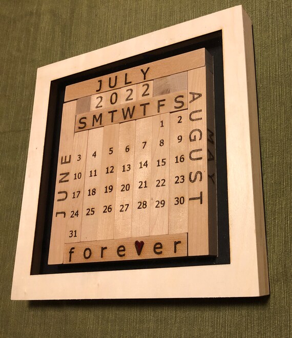 Forever Calendar Wood Wall Calendar Perpetual Calendar Monthly - Etsy