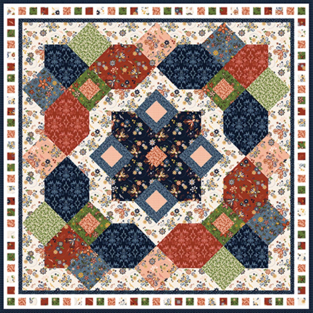 Mama Gypsy Quilt Kit, Featuring Curated Blooms Fabric Collection by ...