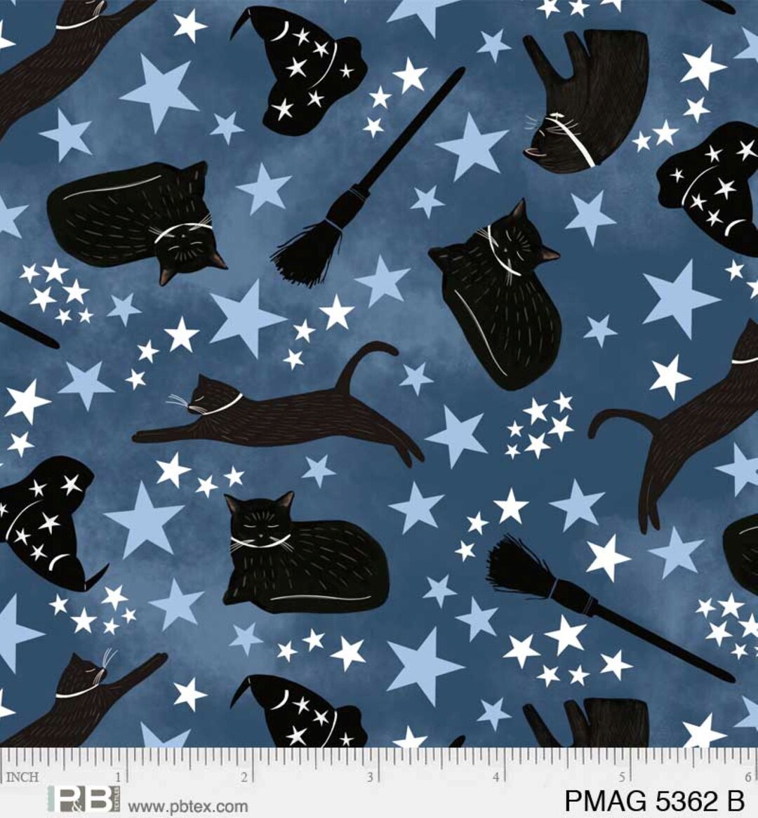 Black Cat Toss in Blue, Practical Magic by Jacqueline Wild for P&B ...